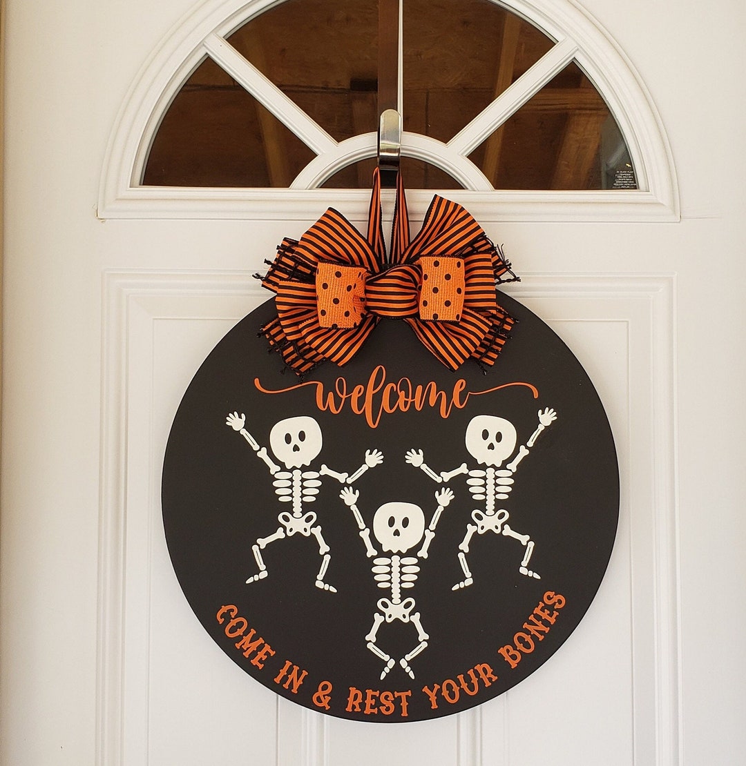 Welcome Come in and Rest Door Hanger: Farmhouse Wood Circle Wreath - Etsy