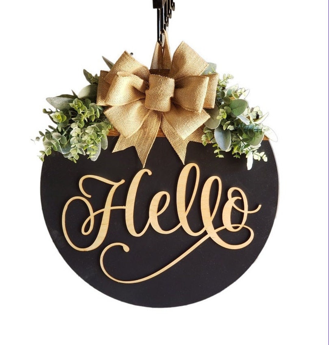 Door Hanger | Hello | Front Door Decor | Farmhouse | Welcome Door ...
