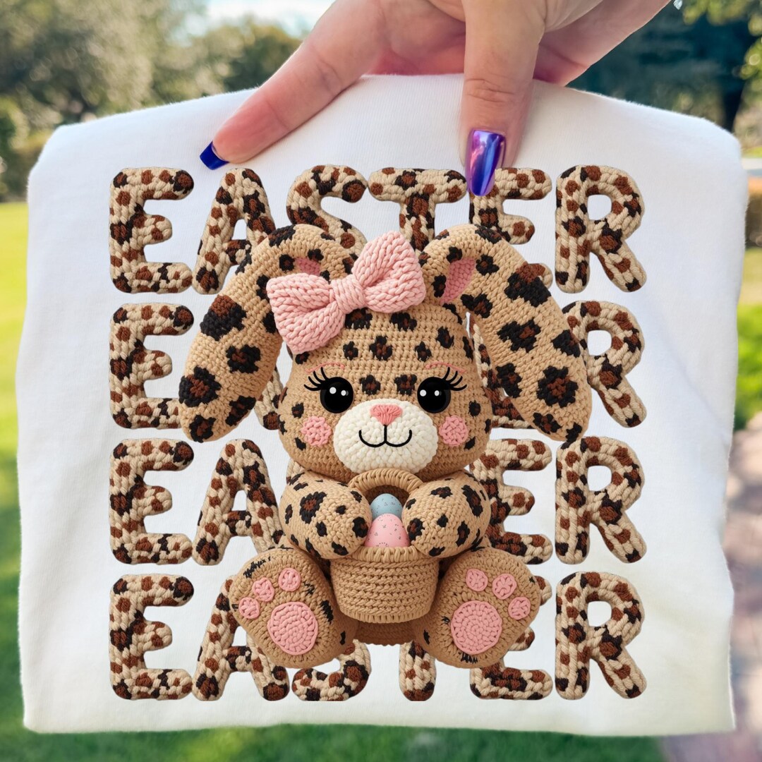Easter Faux Yarn Png, Easter Bunny Leopard Png, Crochet Latch Hook ...