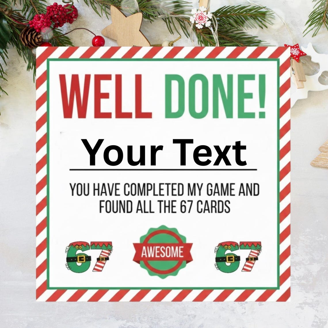 6 7 Elf Prop Game, Scavenger Hunt Game Elf Idea, 6-7 Christmas Prop, 6 ...
