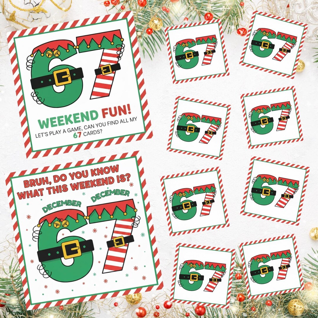 6 7 Elf Prop Game, Scavenger Hunt Game Elf Idea, 6-7 Christmas Prop, 6 ...