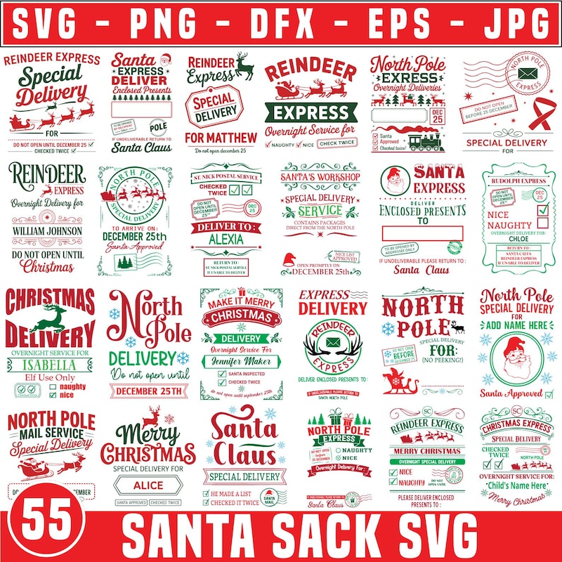 Santa North Pole Bag Svg - Etsy