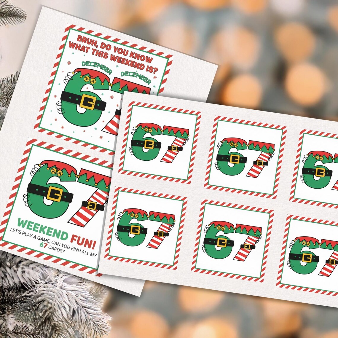 6 7 Elf Prop Game, Scavenger Hunt Game Elf Idea, 6-7 Christmas Prop, 6 ...