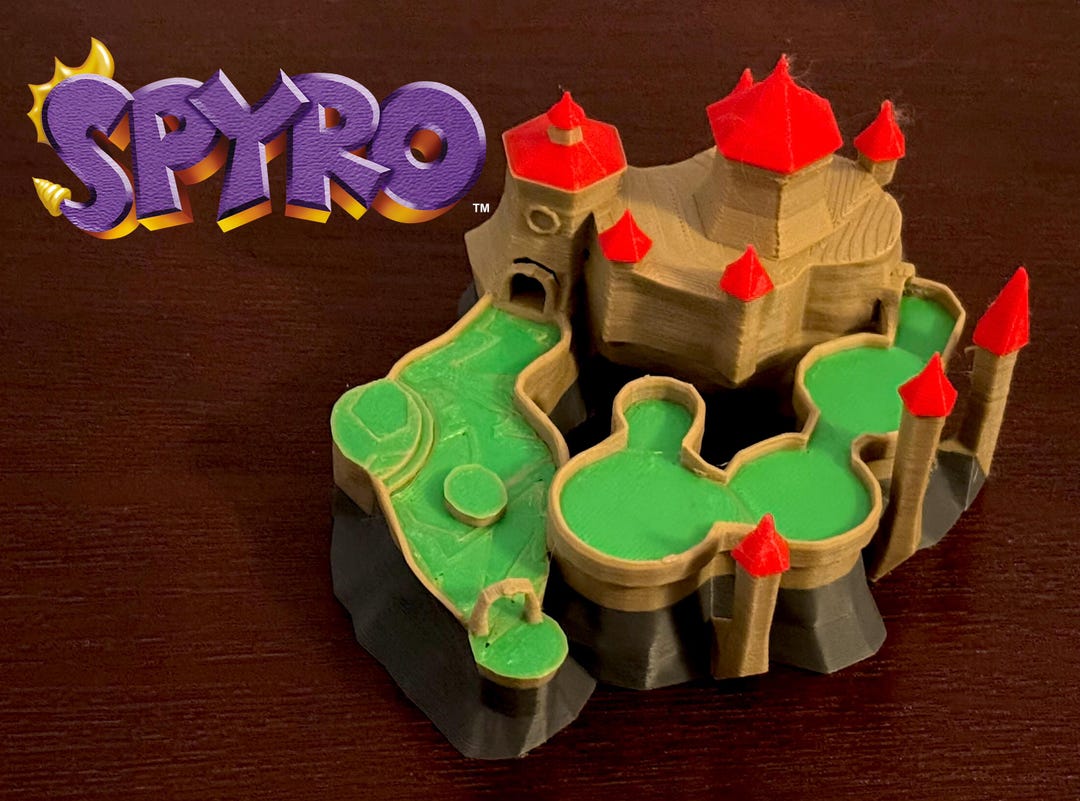 Spyro the Dragon 3D Level Print, Toasty Replica in Color or White ...