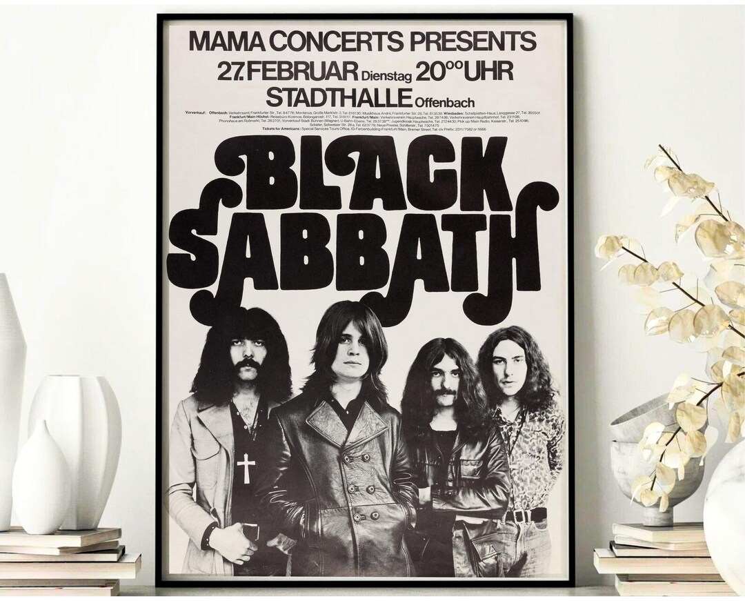 Black Sabbath German Concert Poster, Vintage Rock Band Wall Art, Heavy ...