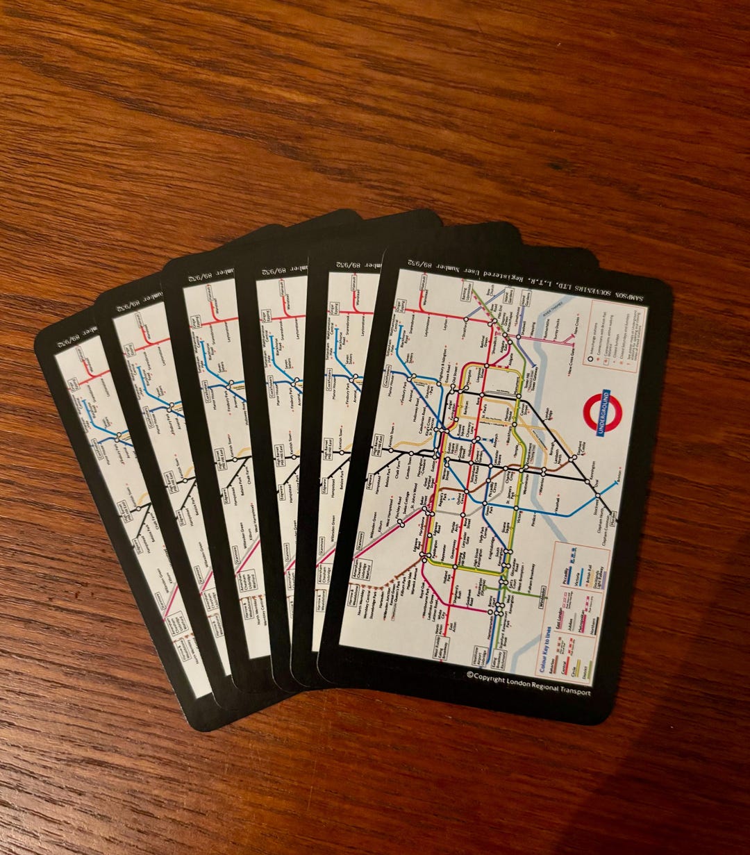 Six Vintage Tube Map Playing Cards | Retro Style Single Swap | 1980s ...