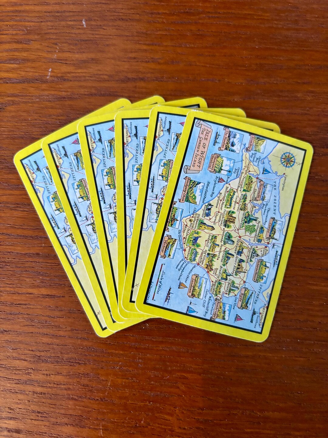 Vintage Isle-of-wight Map Playing Cards Decorative Single Swap Cards ...