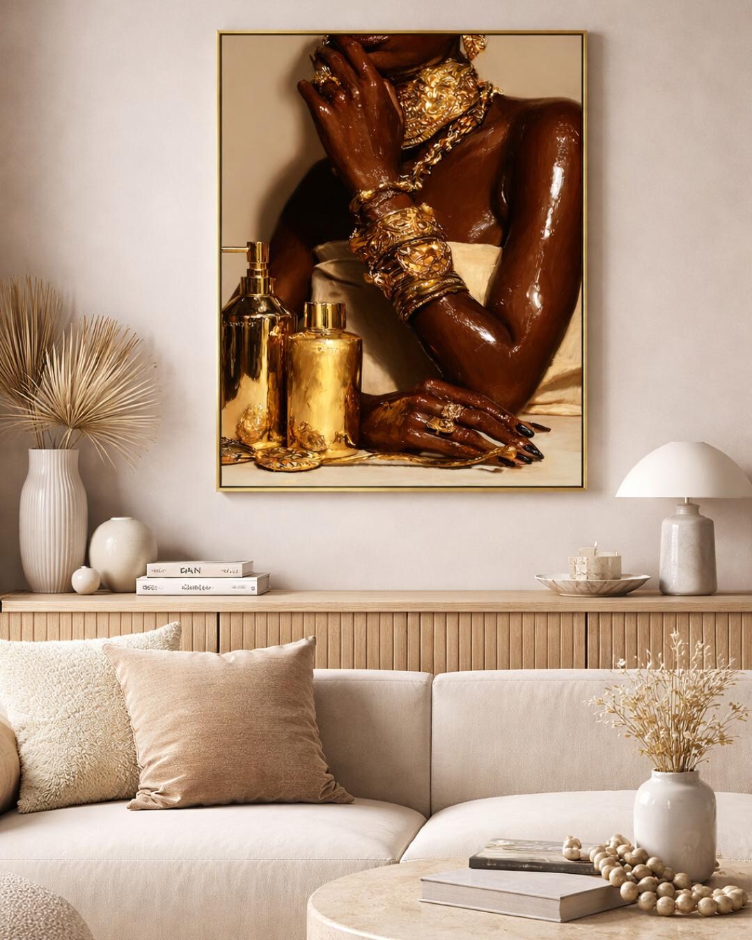 Luxury African Queen Gold Portrait, Black Woman Art (digital Download ...