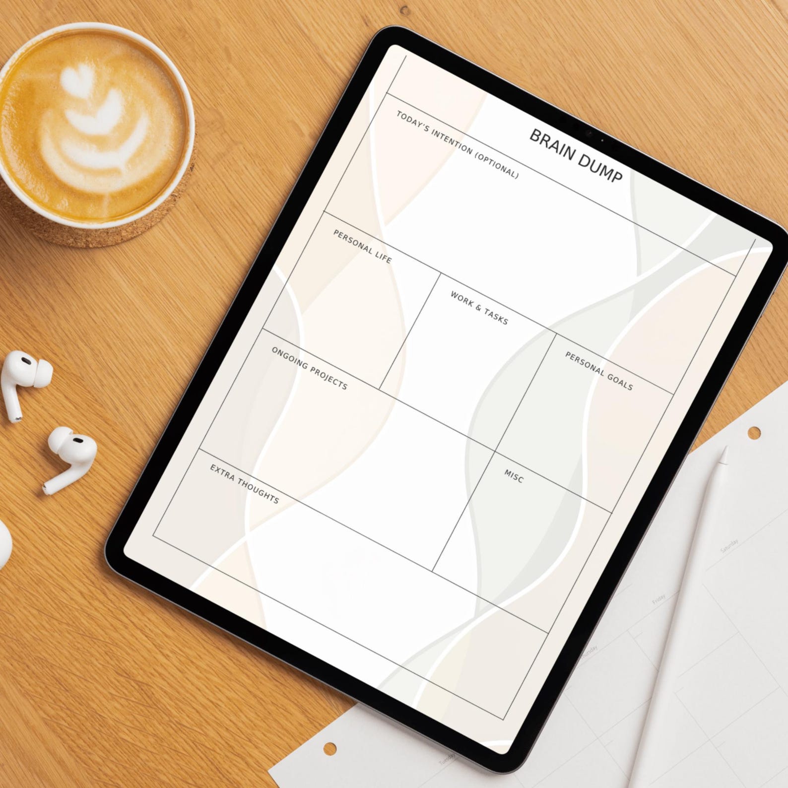 Printable Brain Dump Page | Minimal Mind Organizer PDF | Thought & Idea ...