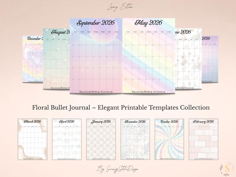 Monthly Goal Planner | Pastel Calendar Template | Printable PDF A4 + US ...