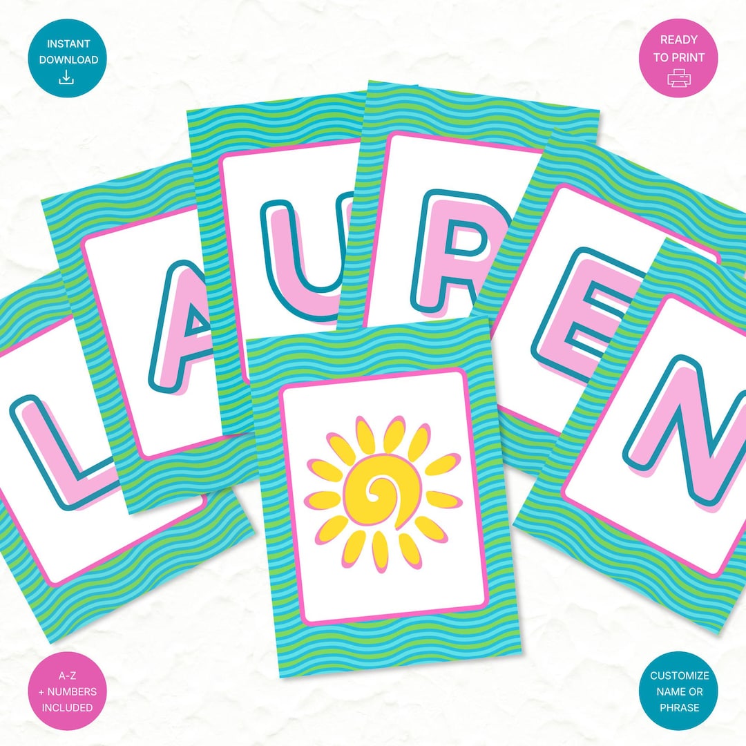 Pink Sunshine Splash Pool Party Banner Bundle, Printable Summer ...
