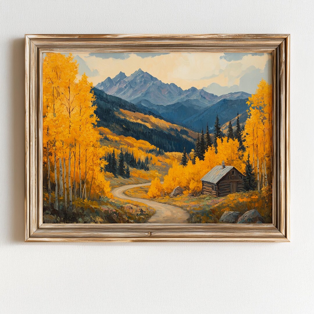 Autumn Aspen Grove Mountain Art Print - Rustic Colorado Landscape ...