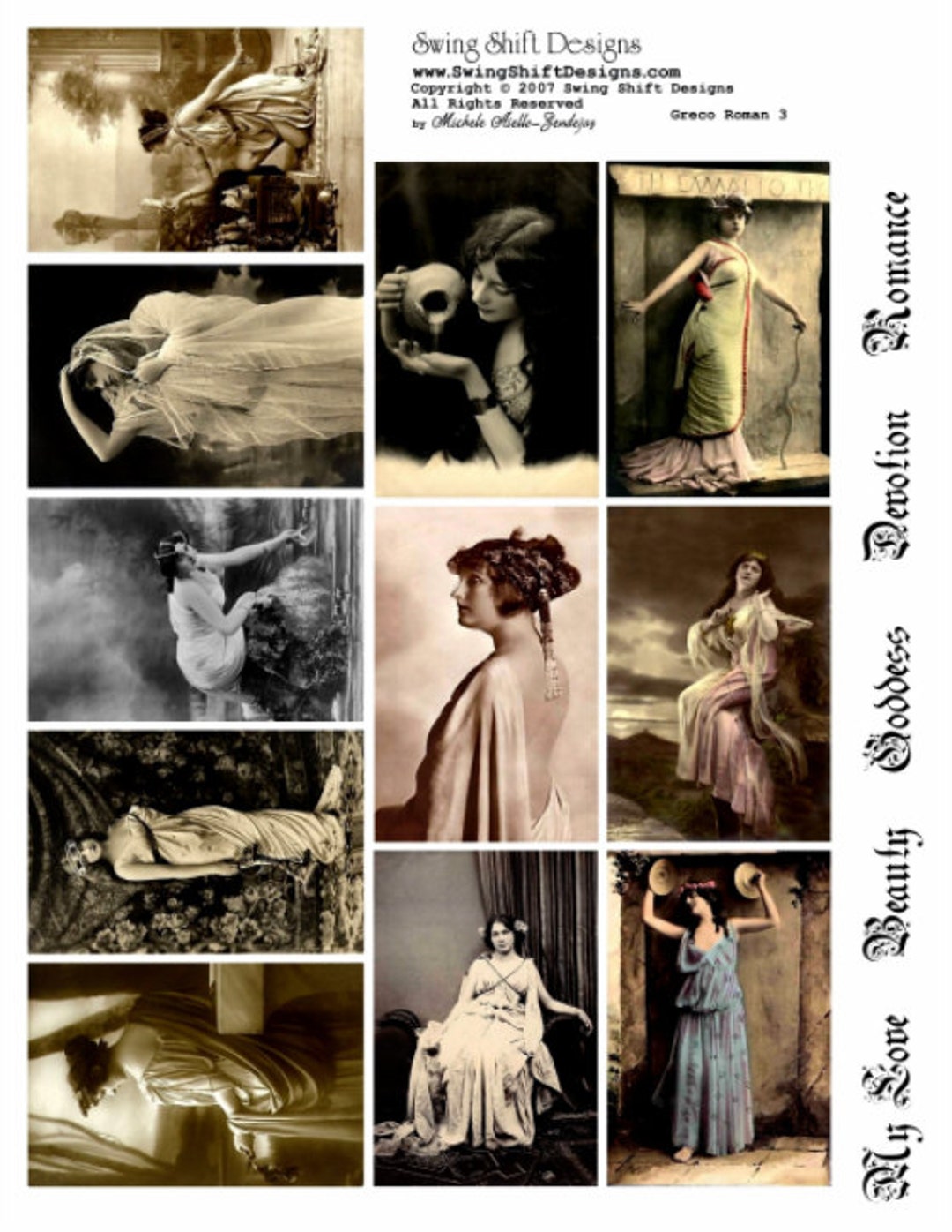 Greco Roman Beauties V3 Women Collage Sheet Vintage Photos - Etsy