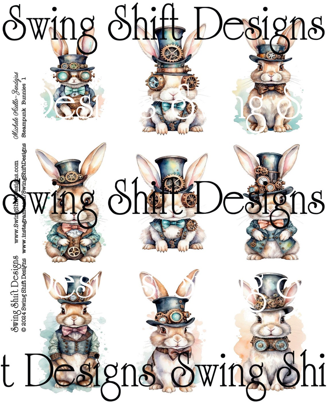 Steampunk Bunny Rabbit, Adorable "mechanical" Bunny With Hat and ...