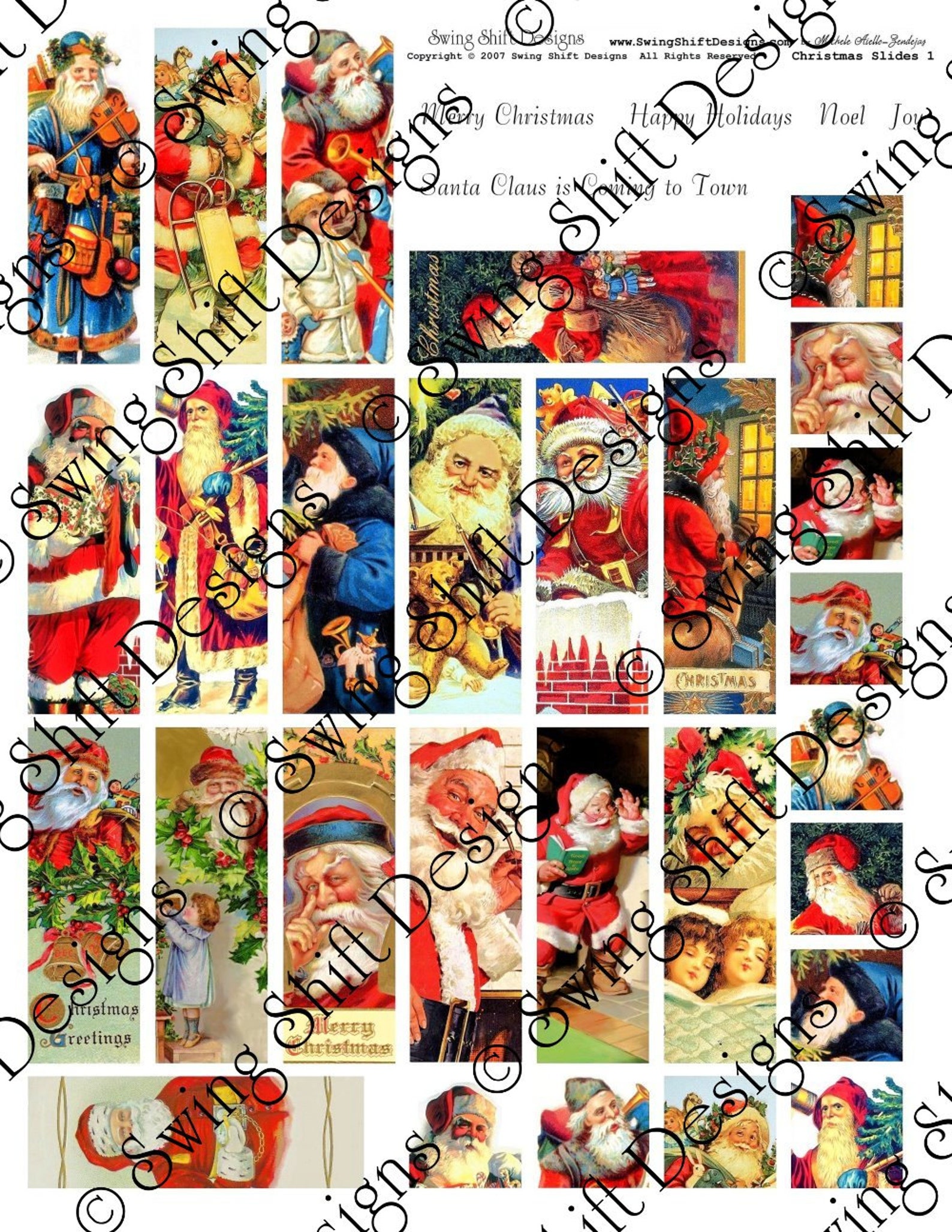 Christmas Slides V1, Fits Microscope Slides, Collage Sheet, Holiday ...