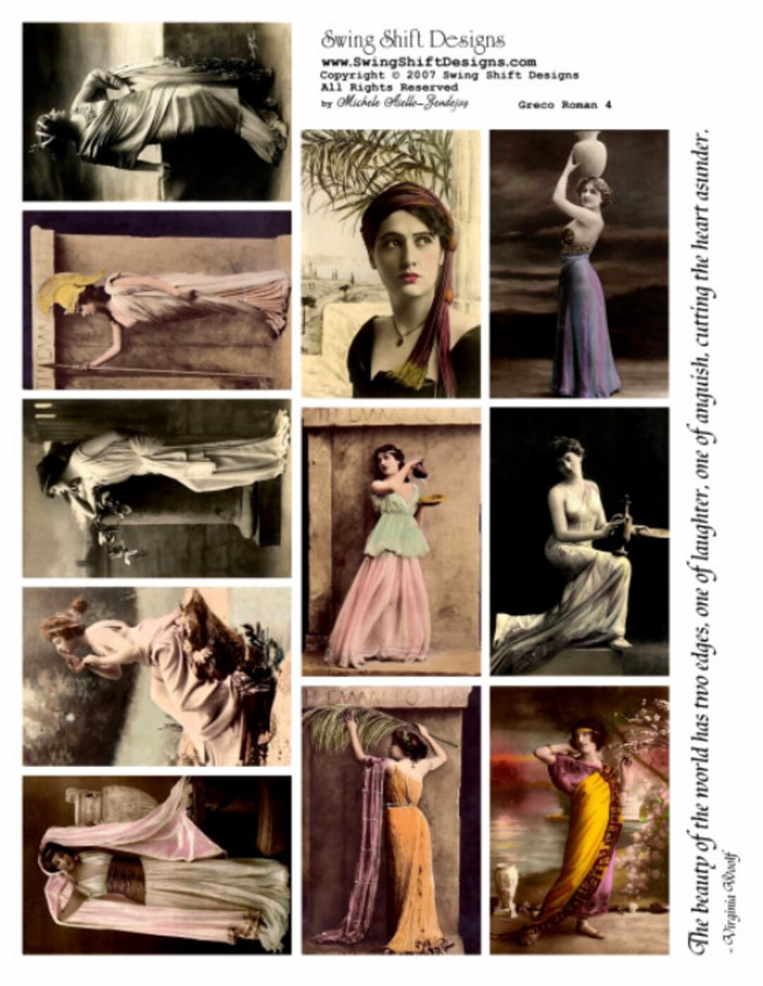 Greco Roman Beauties V4 Women Collage Sheet, Vintage Photos, Digital ...