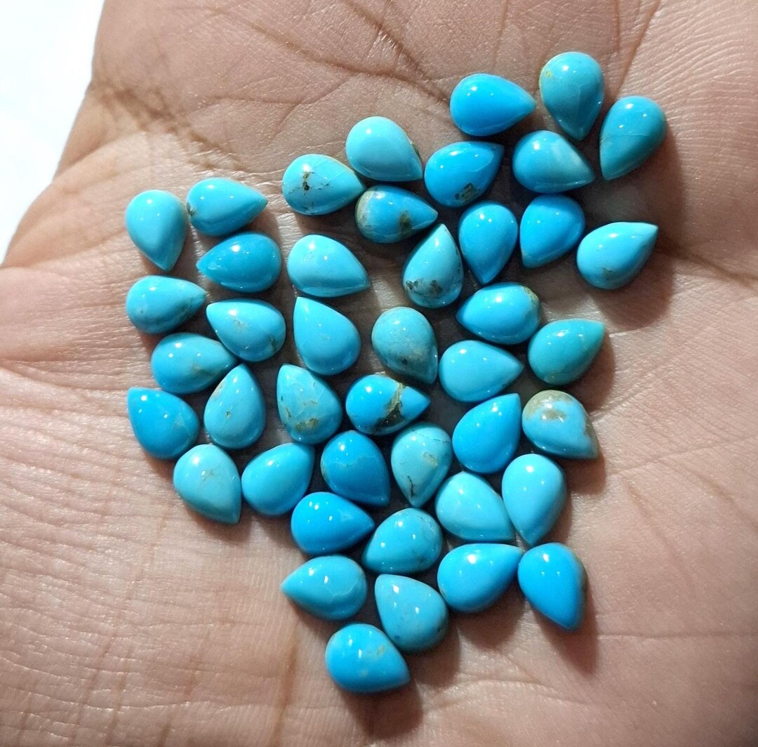 Natural Kingman Turquoise Cabs, Size 5x7 MM, Pieces 10, Designer Stone ...