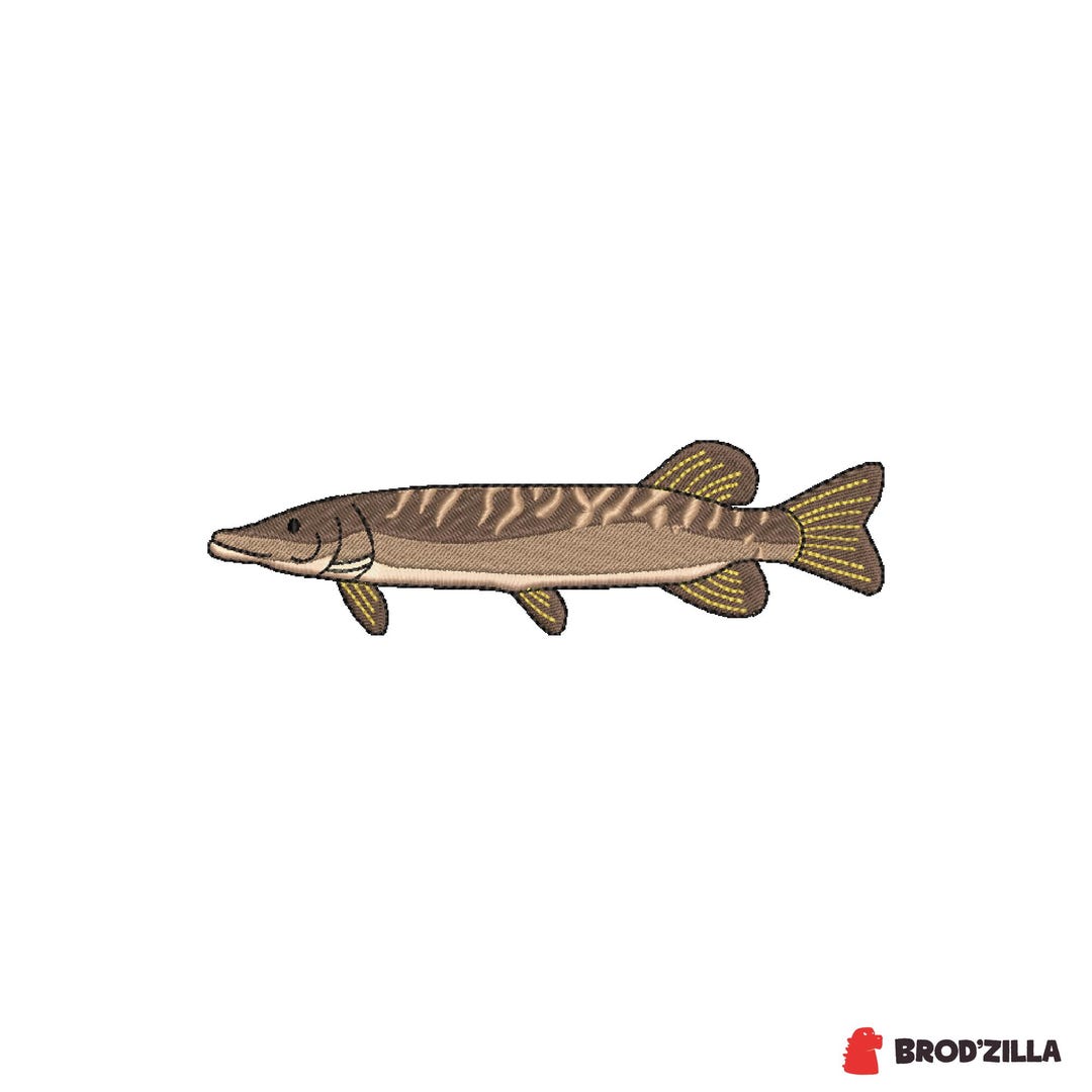 Fishing Machine Embroidery Designs, Pike Fish Embroidery Design ...
