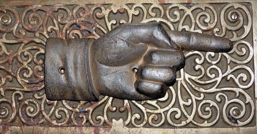 Pointing Hand Vintage Style Cast Iron Wall Hanging or Sign | Etsy