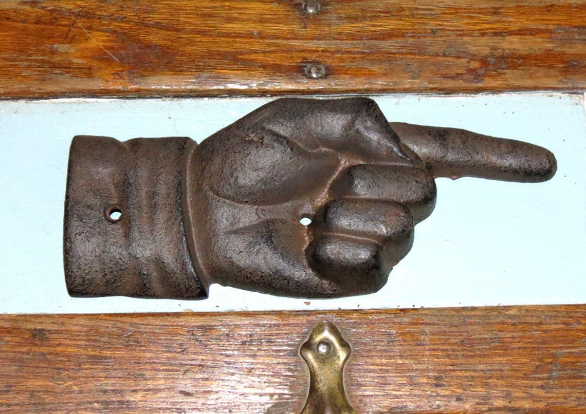 Pointing Hand Vintage Style Cast Iron Wall Hanging or Sign - Etsy
