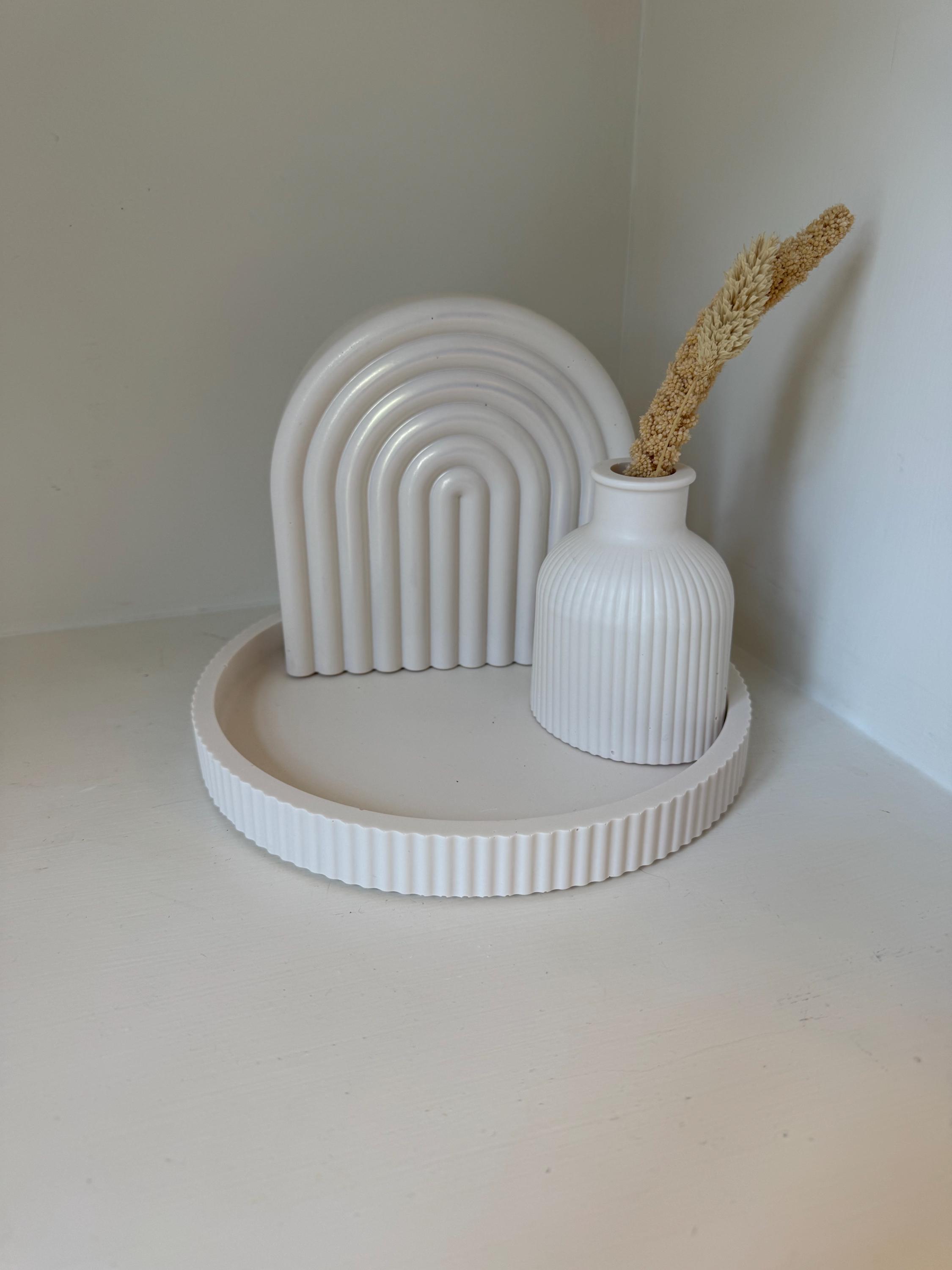 Modern Minimalist Vase & Tray Set – Neutral Home Decor Handmade in ...