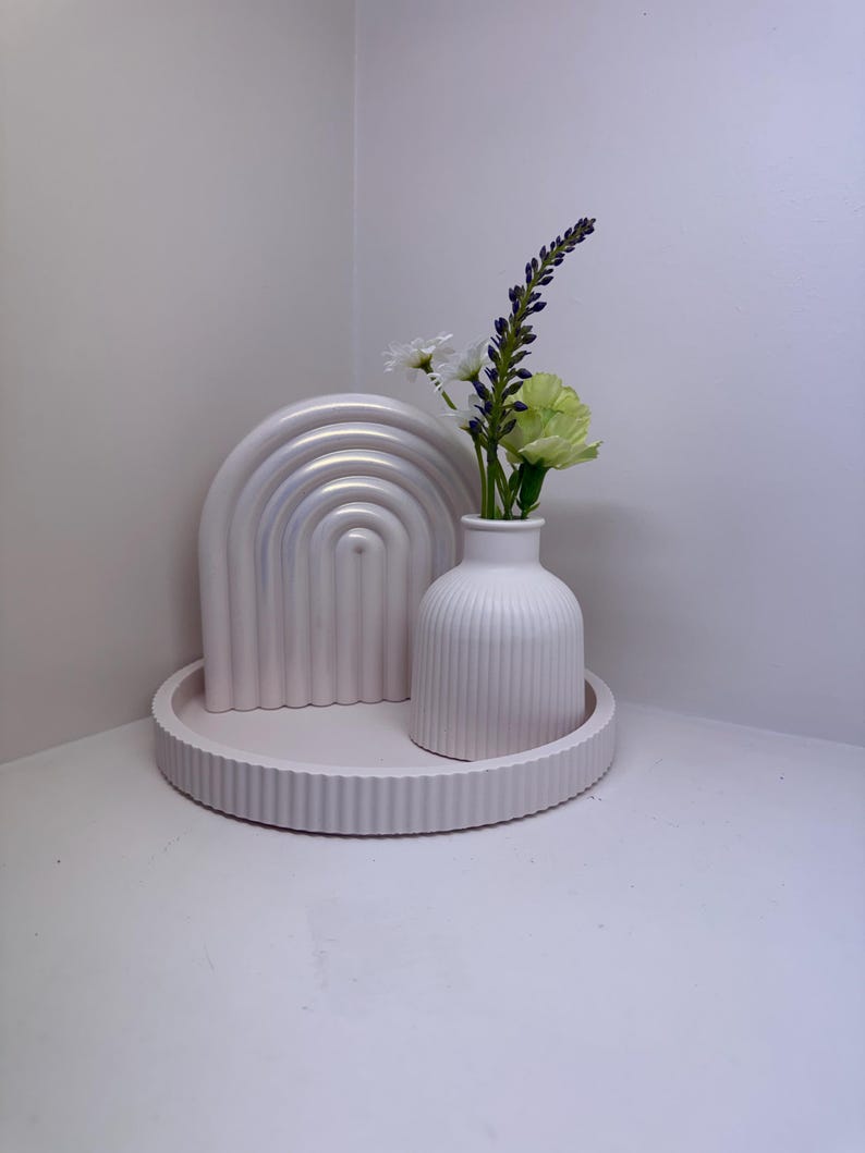 Modern Minimalist Vase & Tray Set – Neutral Home Decor Handmade in ...