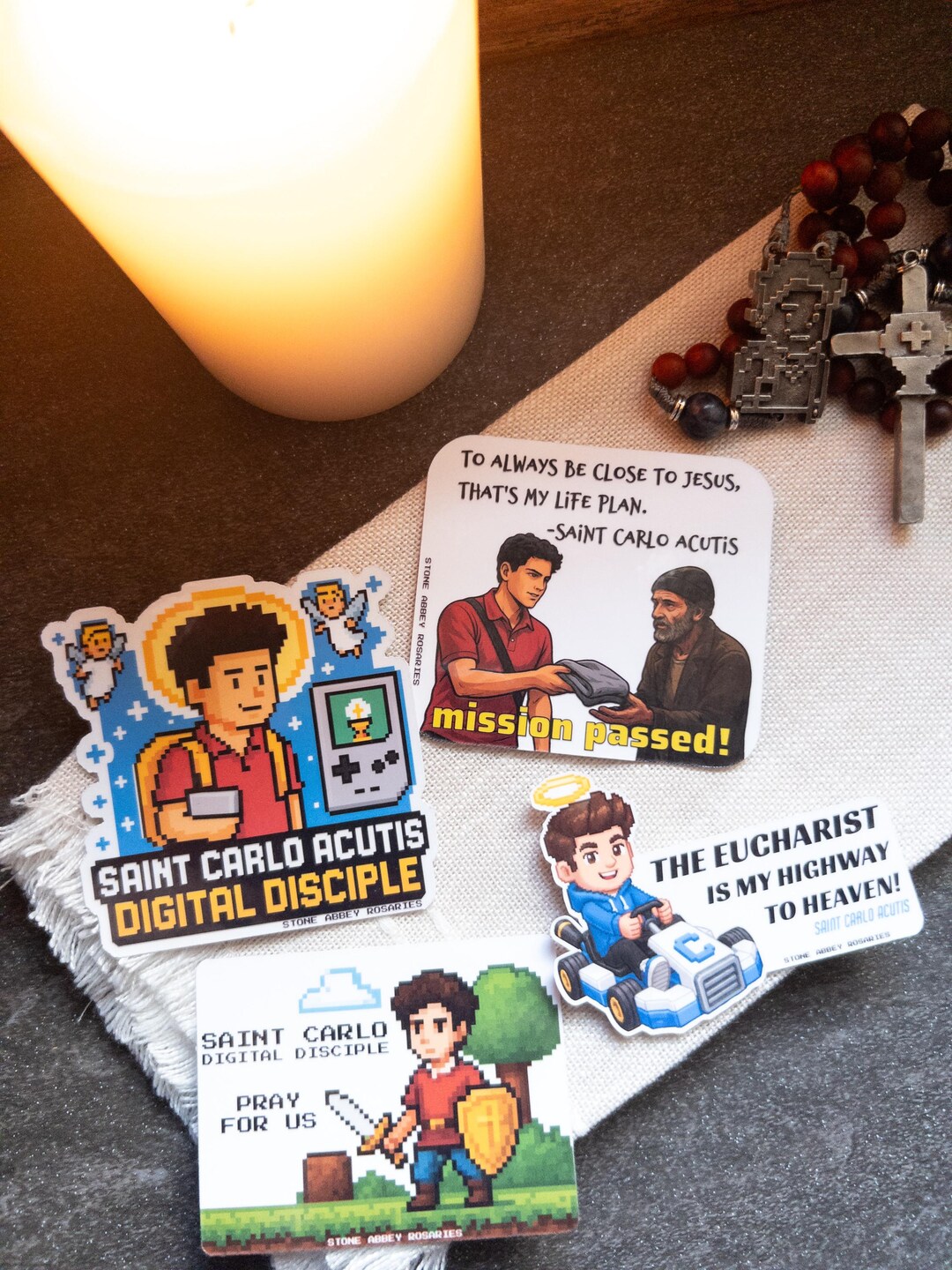 Saint Carlo Acutis Waterproof Sticker Pack •catholic Vinyl Sticker Set ...