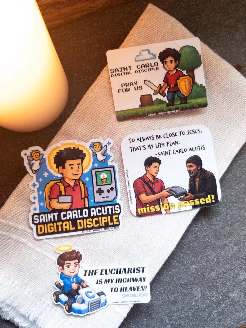Saint Carlo Acutis Waterproof Sticker Pack •catholic Vinyl Sticker Set ...