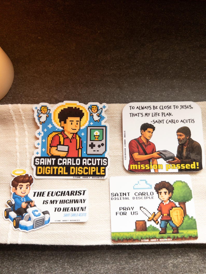 Saint Carlo Acutis Waterproof Sticker Pack •catholic Vinyl Sticker Set ...