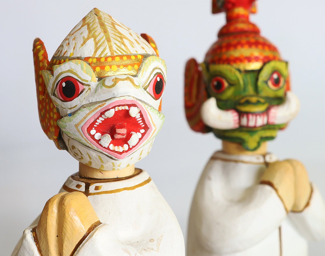 Wooden Ravana Wooden Hanuman Wooden Toy Collectible - Etsy