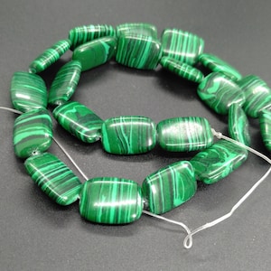 Rectangle Malachite Strand, Synthetic Stripe Malachite 13mmx18mm, Green ...