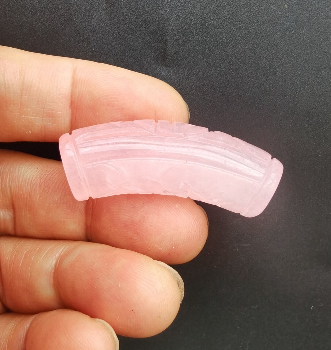 Circular Column,cylinder Tube Dread Carving Pink Jade Stone,dreadlock ...