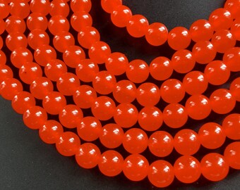 Orange Jade Beads - Etsy