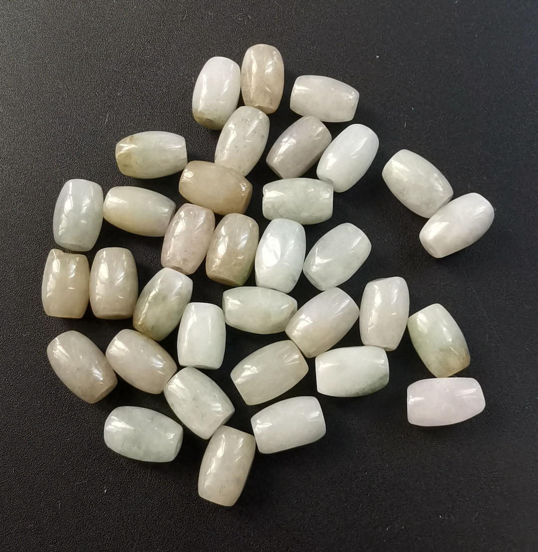 Barrel Natural Jadeite Beads, Drum Carved Grade A Natural Jade Stone ...