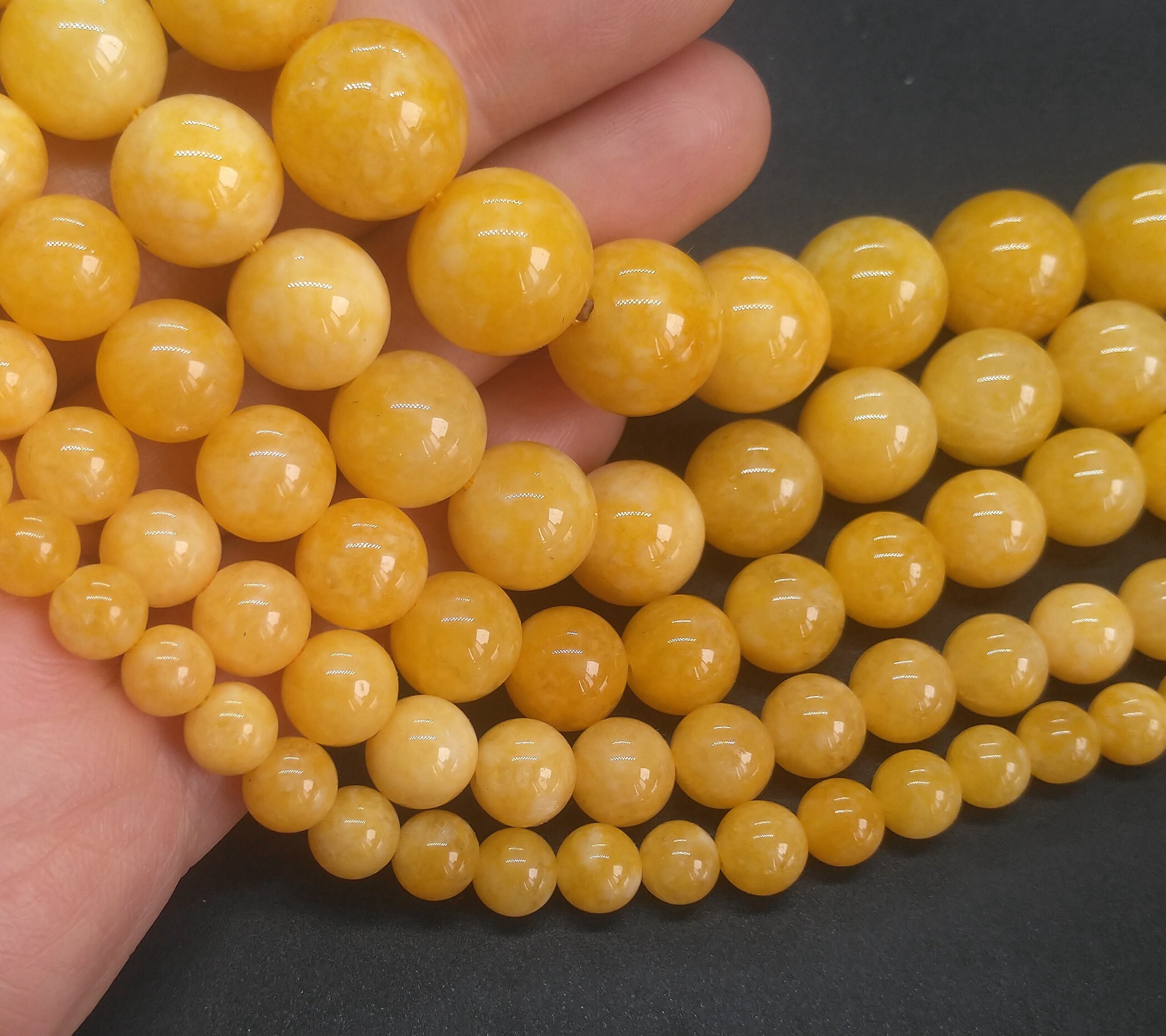 Round Yellow Jade strand6mm 8mm 10mm 12mm 14mmcharm jade | Etsy
