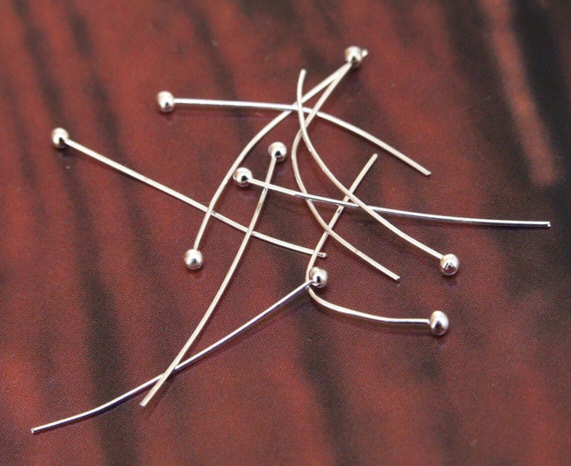 Plated Silver Ball Head Pin Needle Finding Filigree Metal - Etsy