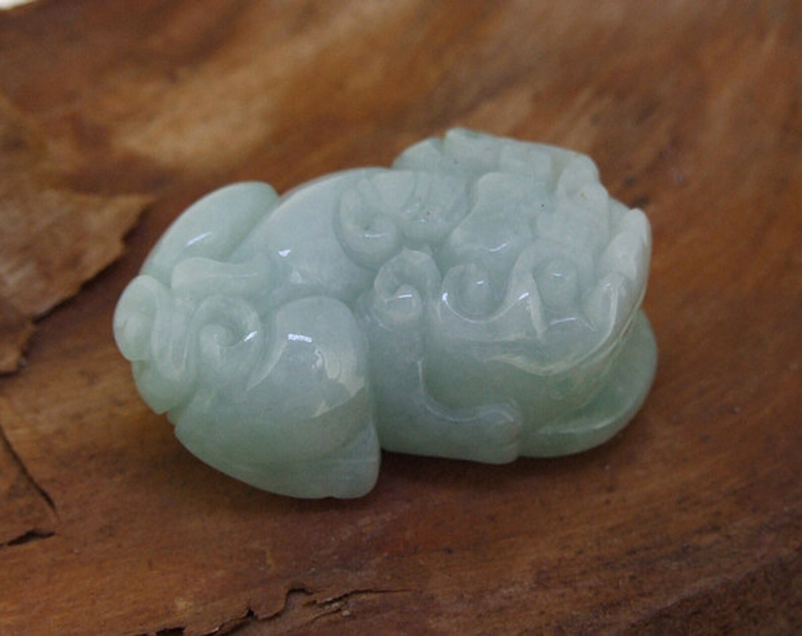 Chinese Natural Carved Animal Jade Bead Happinessloose - Etsy