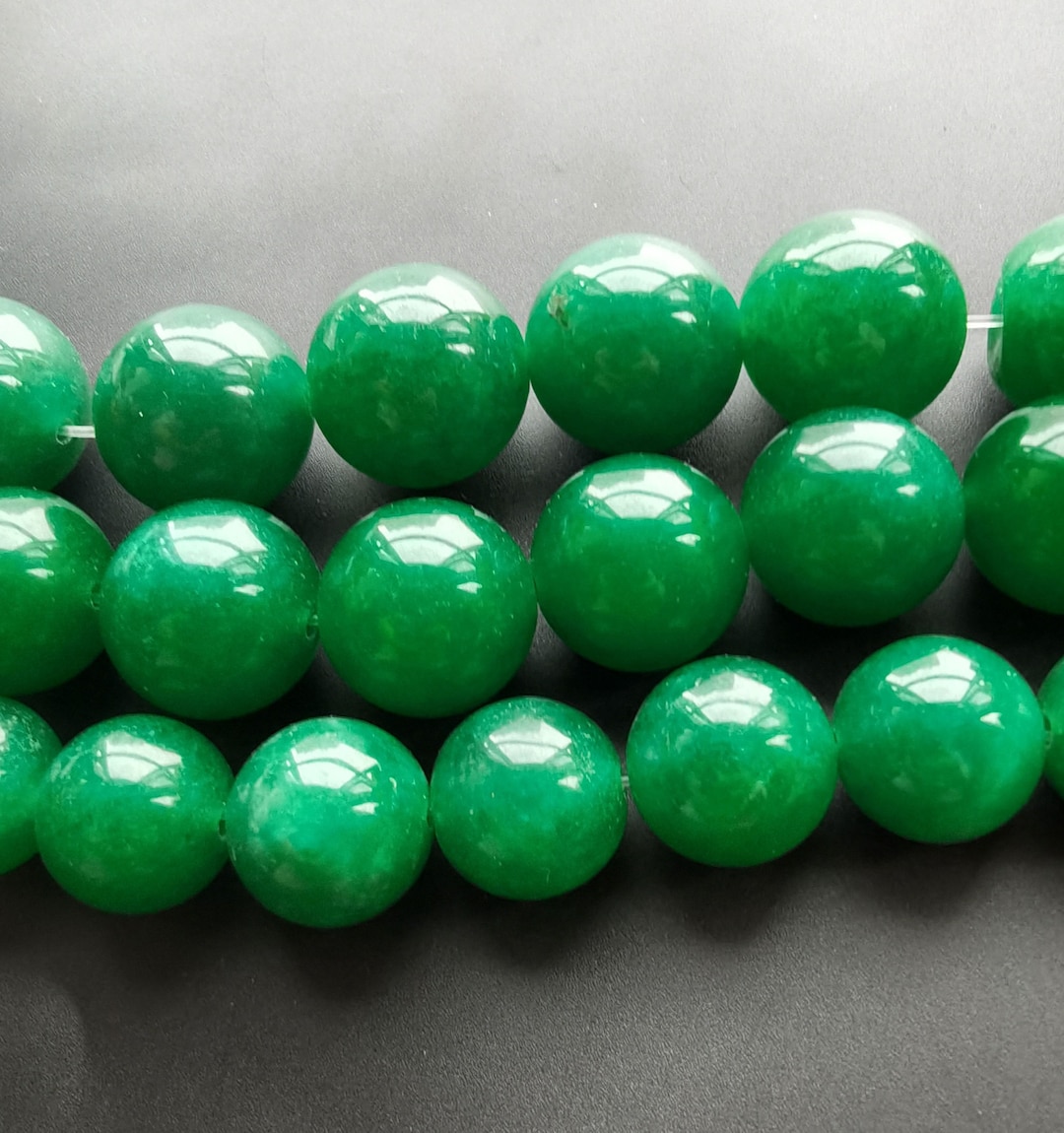 16mm,18mm,20mm,round Smooth Green Jade Stone Strand,semi-precious ...