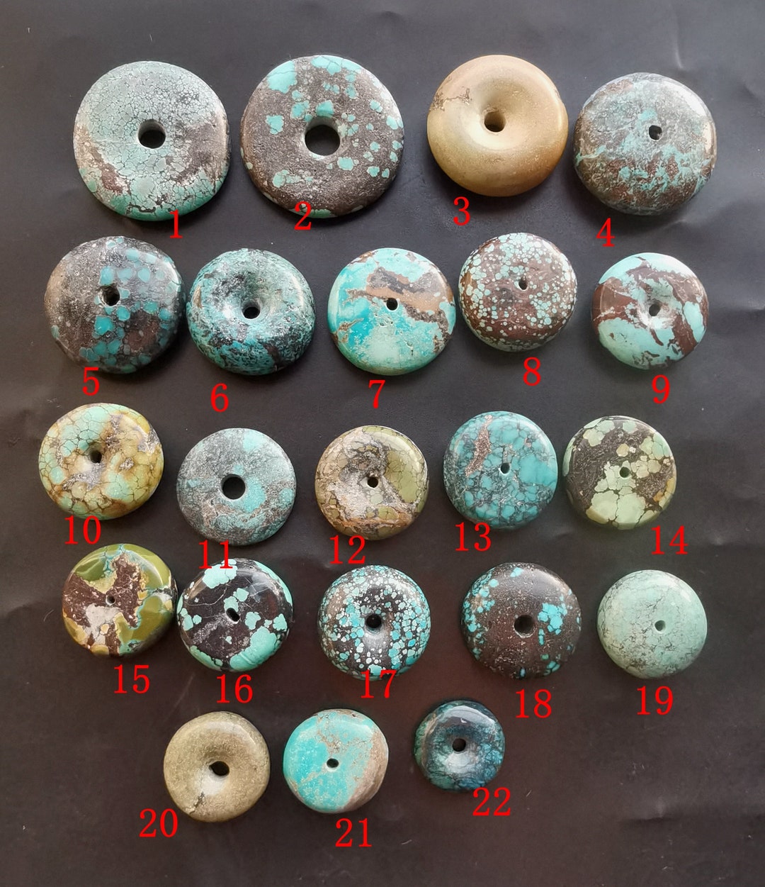 Hubei Turquoise Stone Donut Bead Pendant: Natural Gemstone for Jewelry ...
