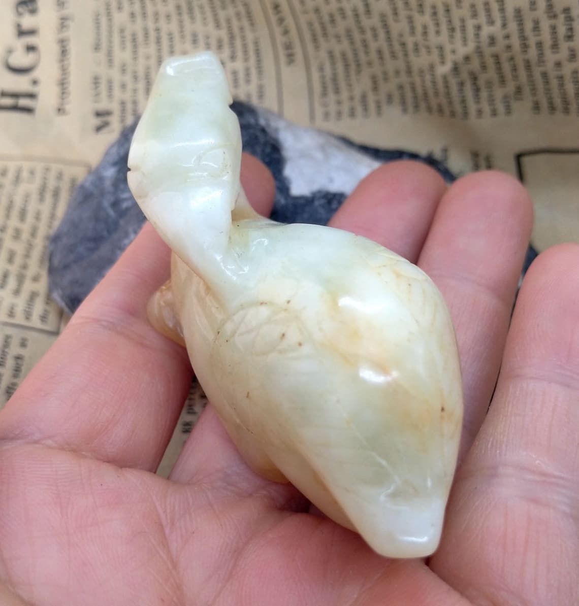 Carved Jade Bird Pendant: Handmade Gemstone Necklace Bead - Etsy