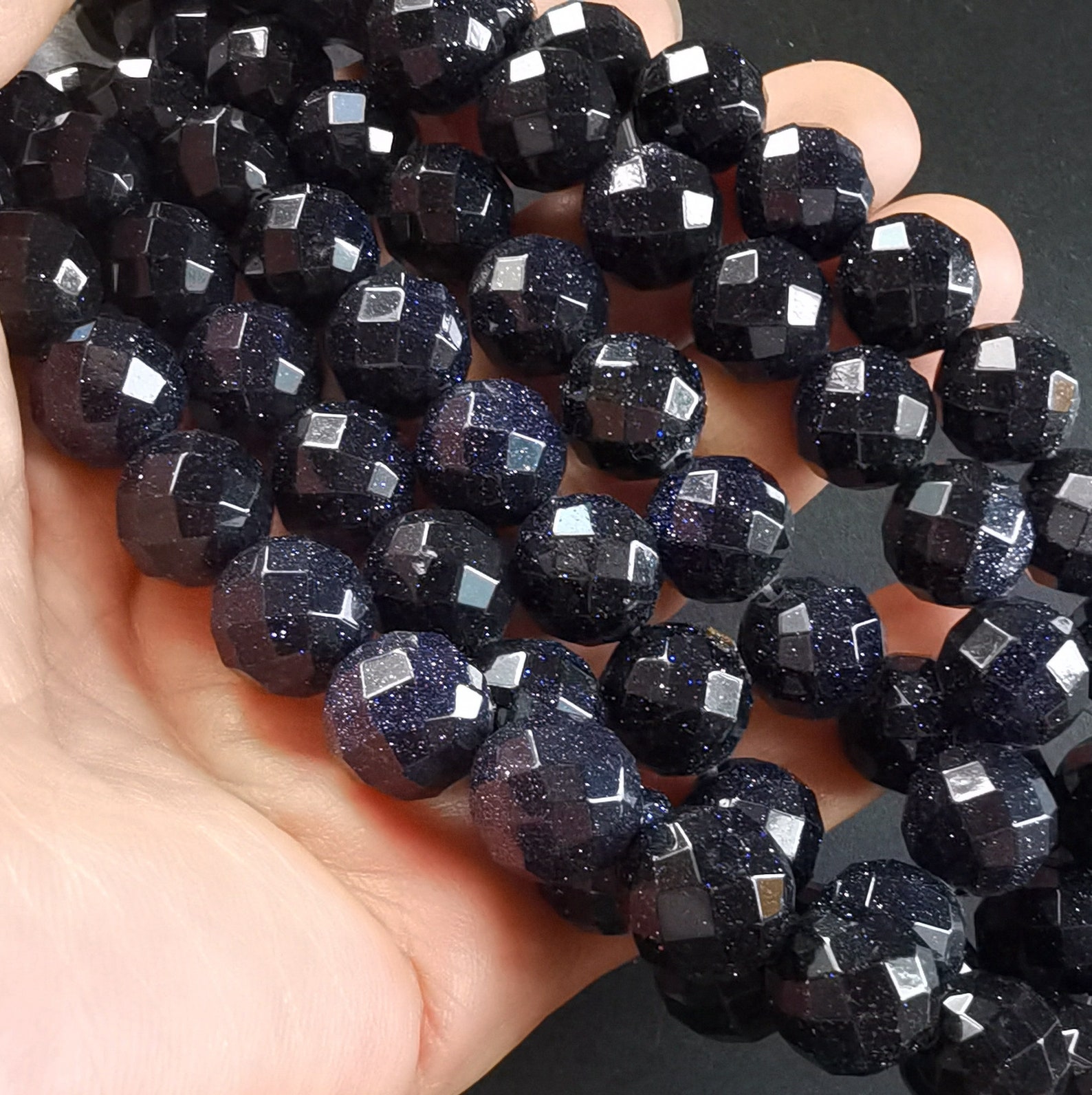 Faceted Blue Goldstone Beads,4mm 6mm 8mm 10mm 12mm,charm Goldstone ...