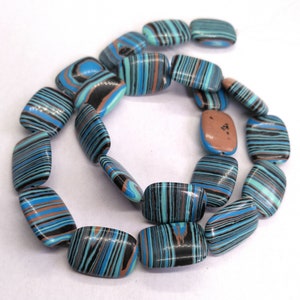 Rectangle Malachite Strand, Synthetic Stripe Malachite 13mmx18mm, Green ...