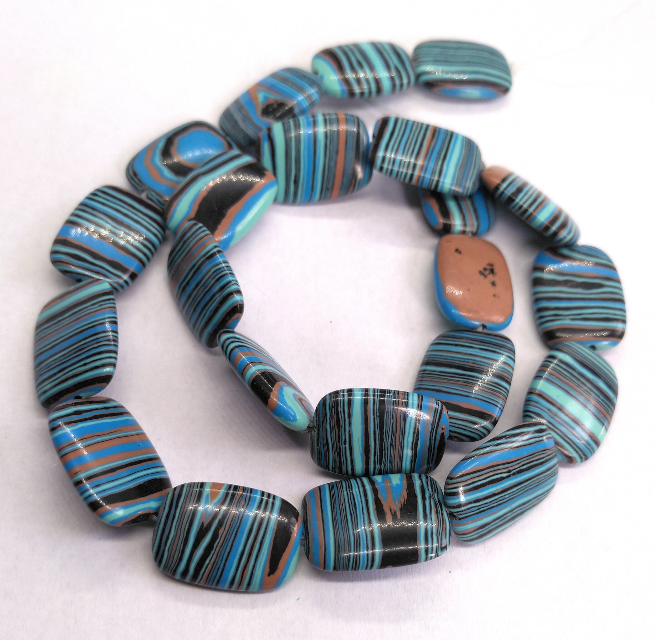 Rectangle Malachite strand Synthetic Stripe malachite | Etsy