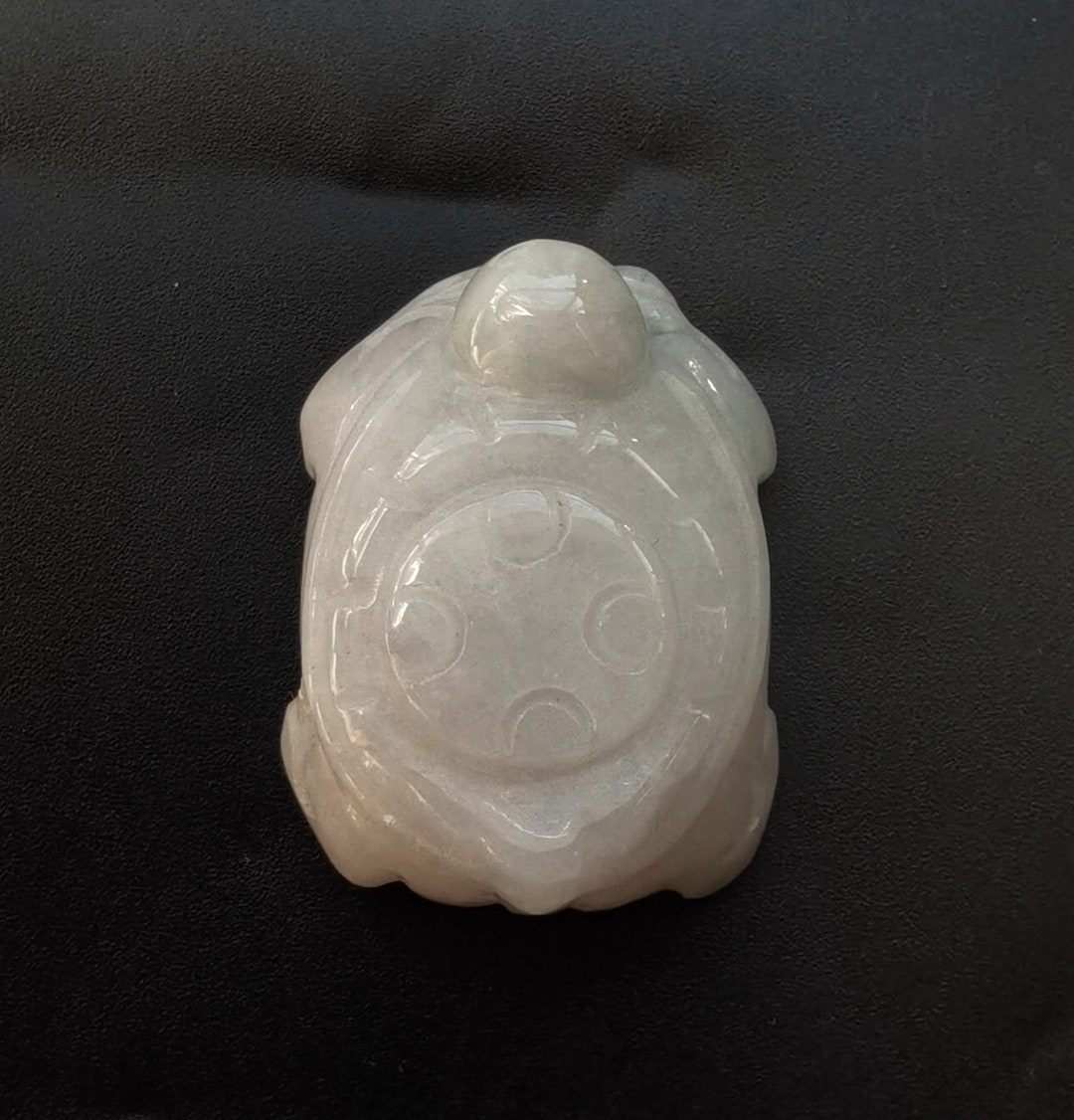 Longevity Dragon Turtle Carving Natural White Burmese Jadeite Jade ...