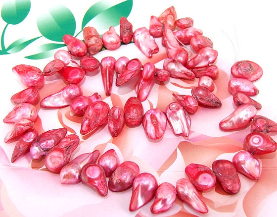 Loose pink 8mmx12mm freshwater cultured Pearl beads FULL | Etsy