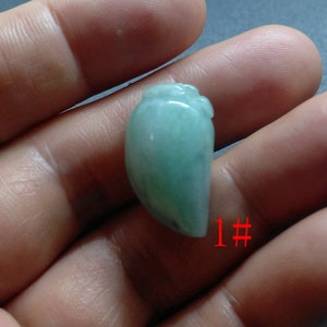 Teardrop Melon Jadeite Pendant Head, Carved Grade A Natural Jadeite ...