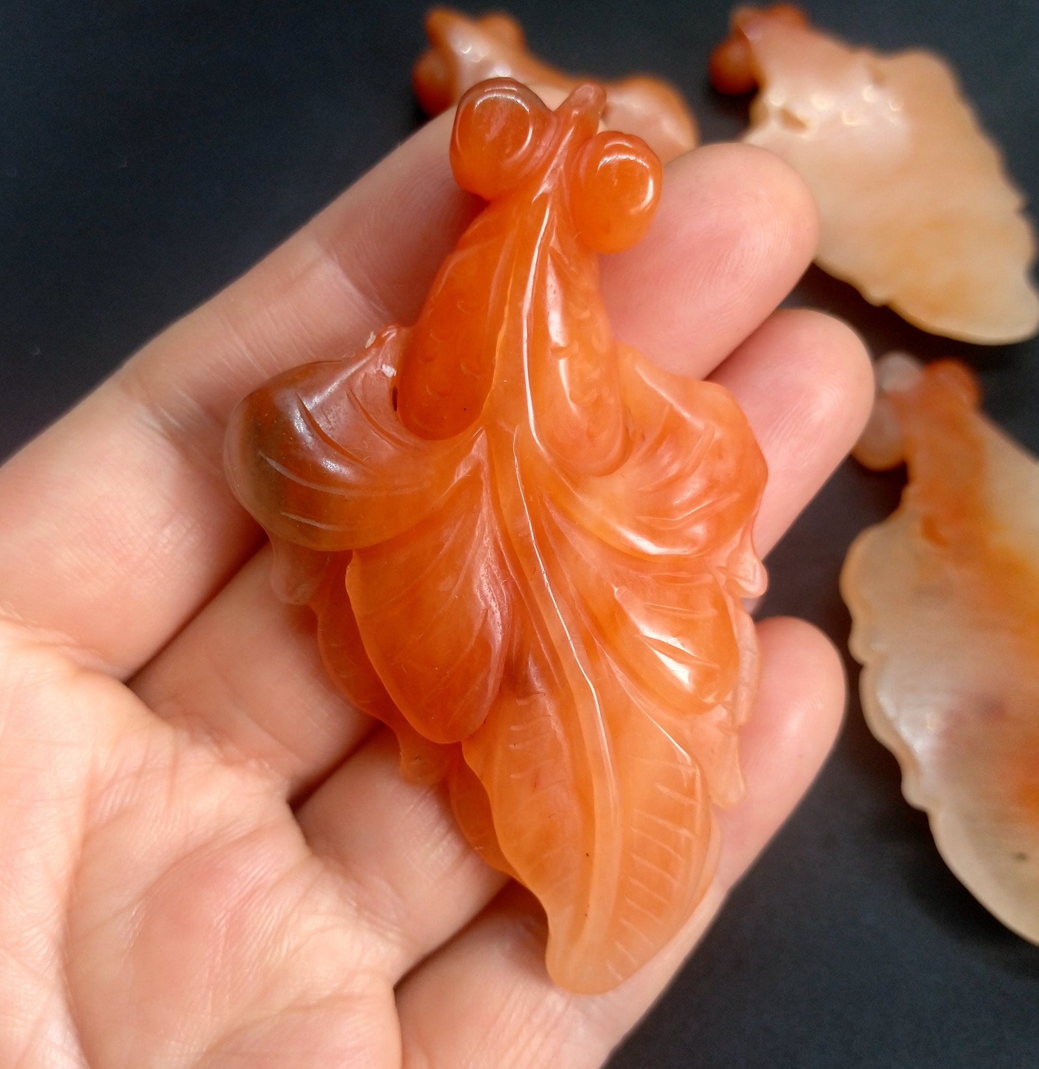 Fish jade Pendant Carved fish Red pink Natural Jade pendant | Etsy