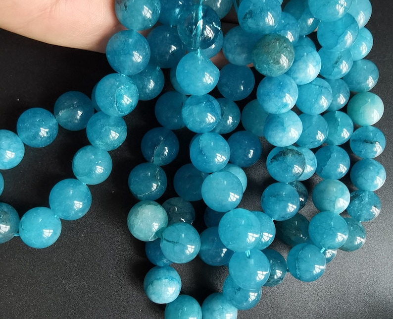 Round Aquamarine Quartz Beads 8mm10mm12mm Blue Smooth - Etsy