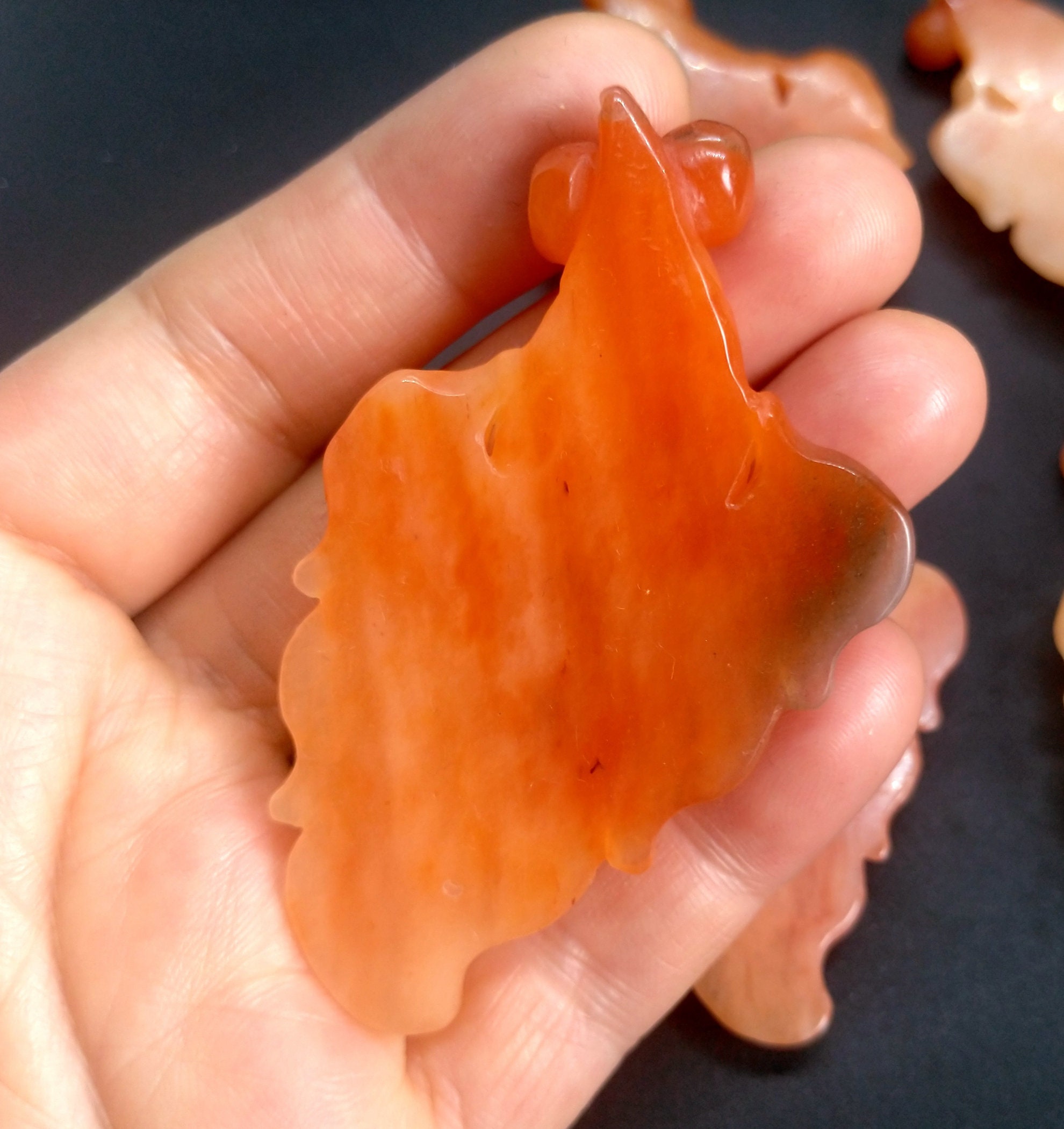 Fish jade Pendant Carved fish Red pink Natural Jade pendant | Etsy