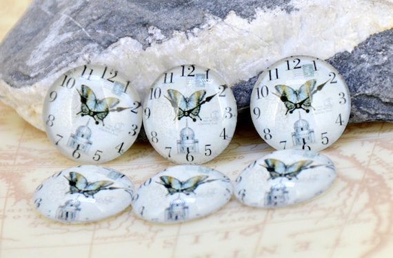 Watch Face Butterfly Handmade Photo Glass Cabochon Glass Dome | Etsy